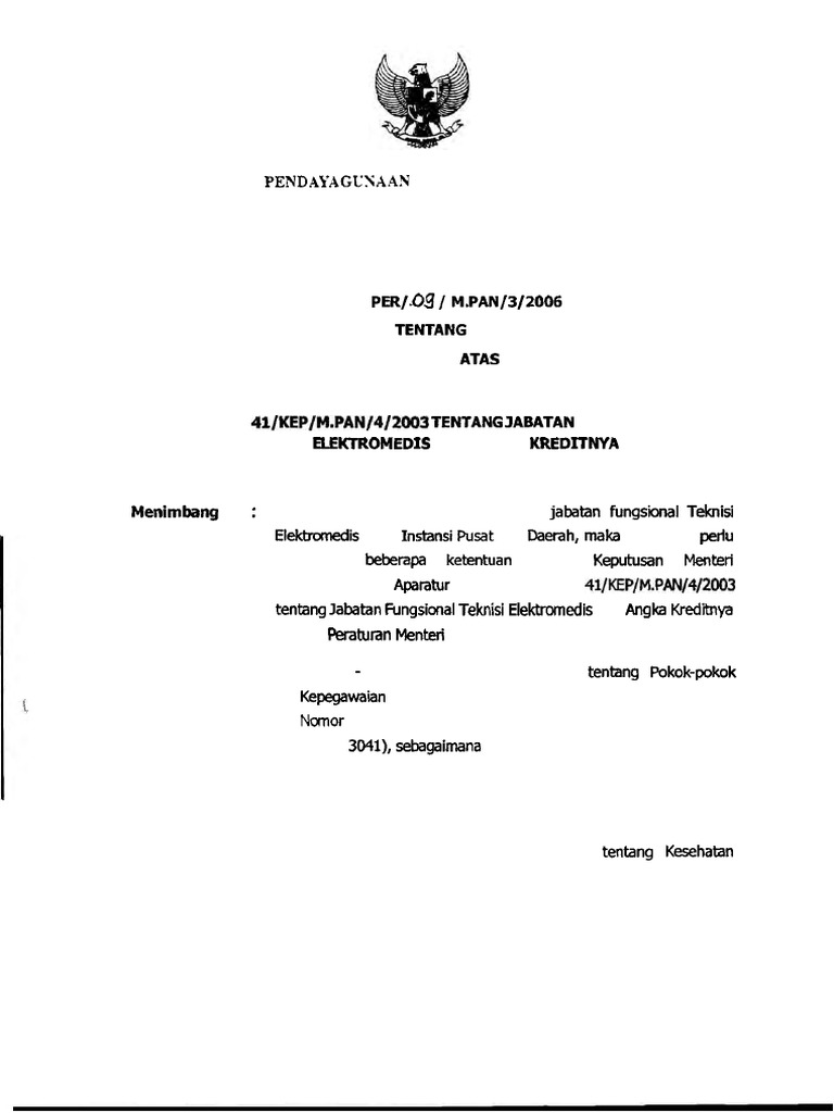 Perubahan Jabatan Teknisi Elektromedis | PDF | Teknologi & Rekayasa