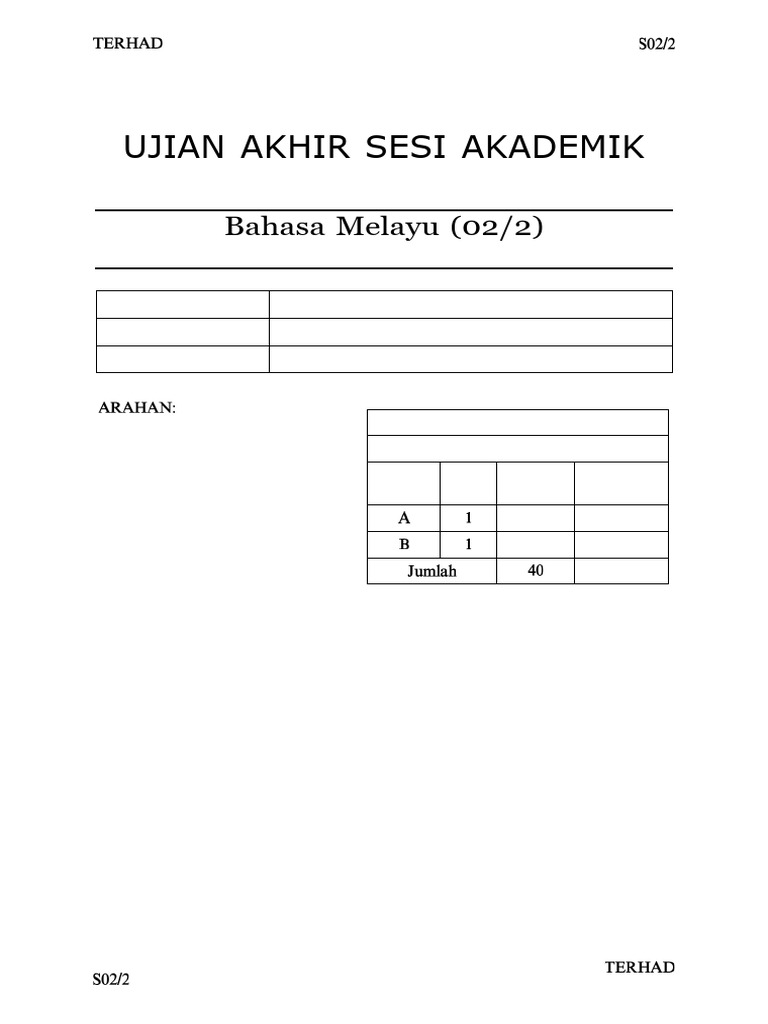 BM (2) Ting 3 UASA 2024 | PDF