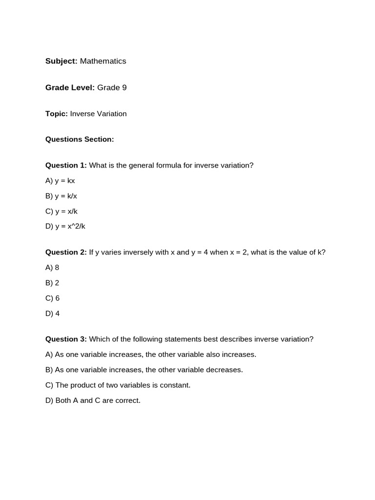 quiz_Mathematics | PDF | Variable (Mathematics) | Function (Mathematics)
