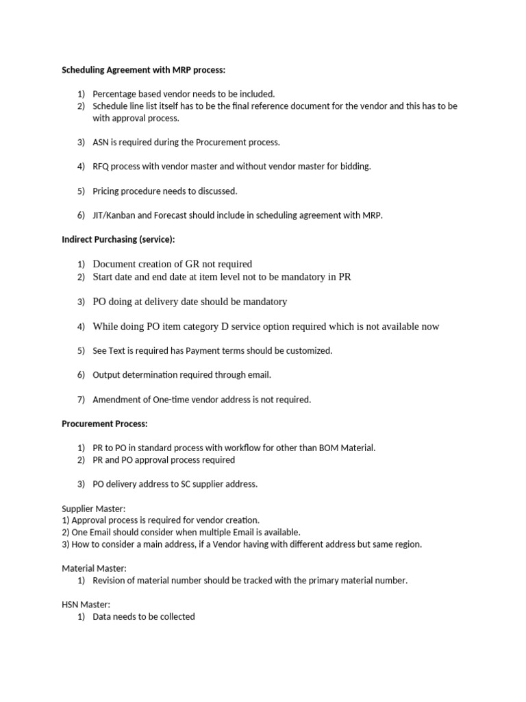 Open Points Document | PDF | Supply Chain Management | Business