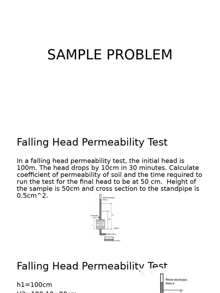 Falling Head and Constant Head Test | PDF