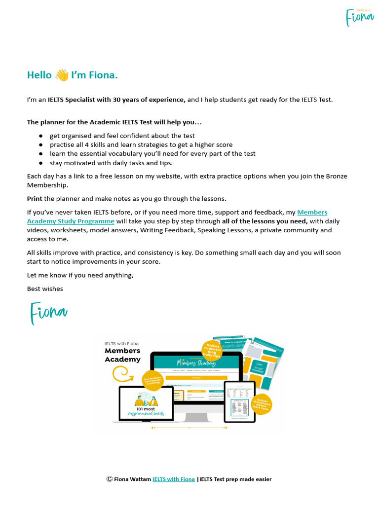 IELTS Academic 28 Day Planner 2024 1 | PDF | International English ...