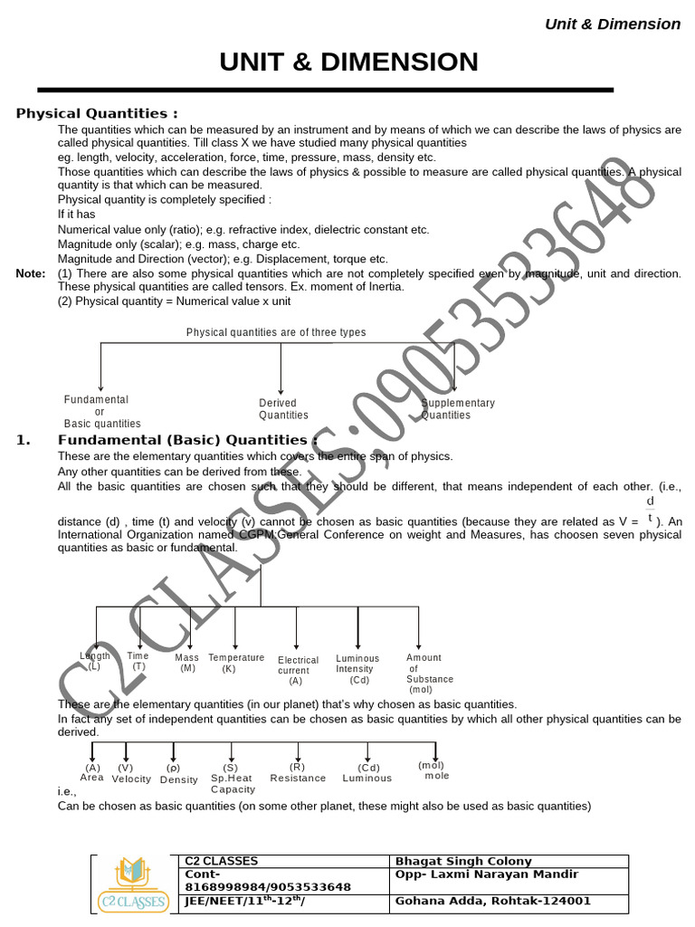Understanding Units and Dimensions | PDF | Angle | Quantity
