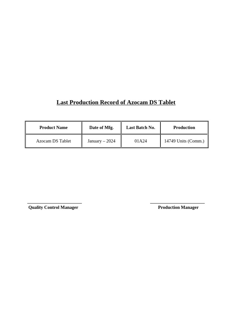 Azocam DS Tablet Jan 2024 Production | PDF