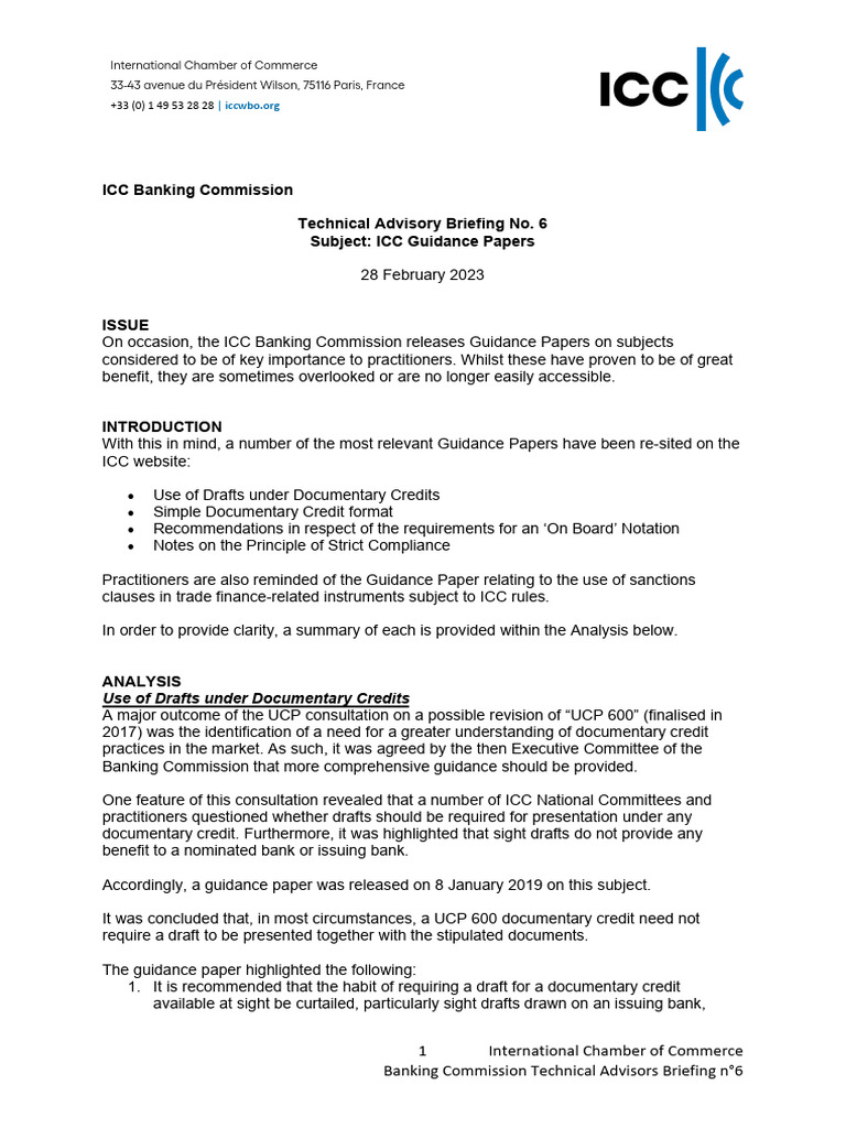 TA Briefing No 6 ICC Guidance Papers | PDF | Justice | Crime & Violence