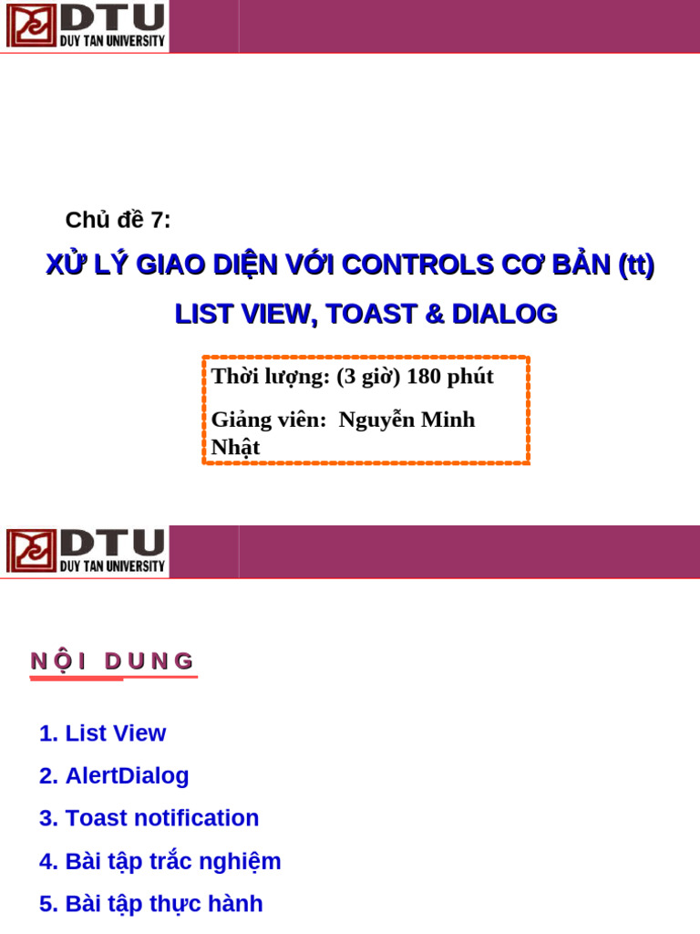 CR 424 - Lap Trinh Ung Dung Cho Cac Thiet Bi Di Dong - 2020S - Lecture Slides - 7 | PDF