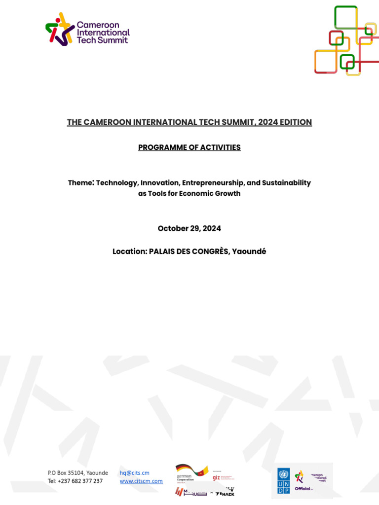 CITS 2024 - Programme - 29 - 10 - 2024 | PDF | Startup Company | Small Business & Entrepreneurs