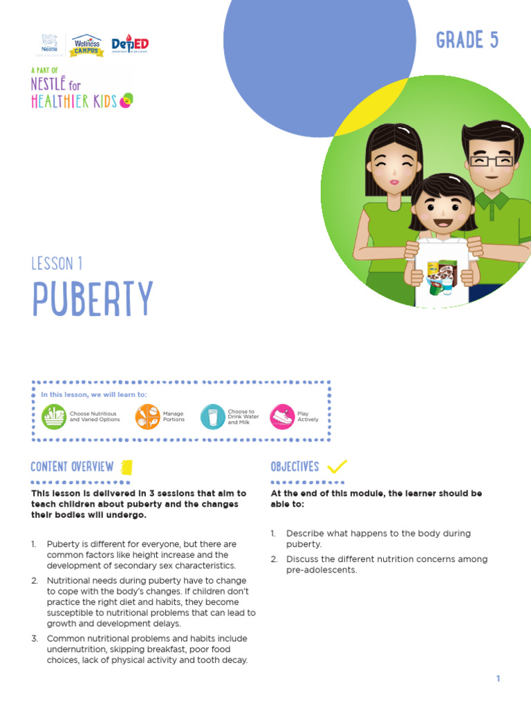 Understanding Puberty for Grade 5 | PDF | Malnutrition | Foods