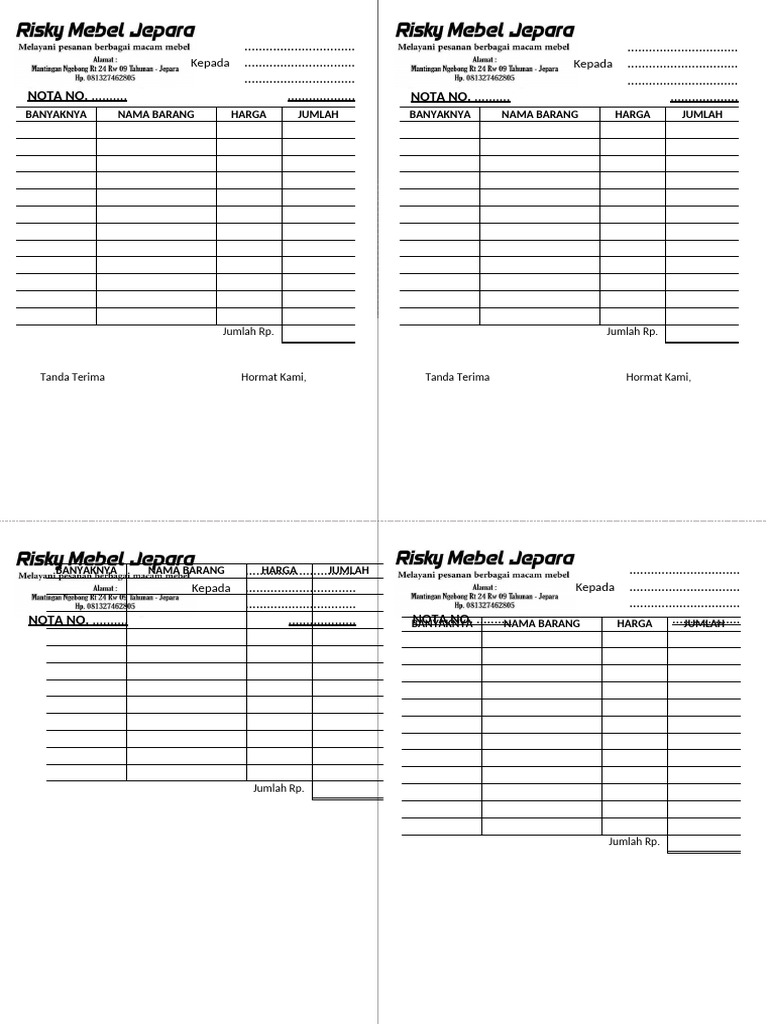 NOTA-Riski Mebel Jepara | PDF | Pengelolaan Keuangan & Uang