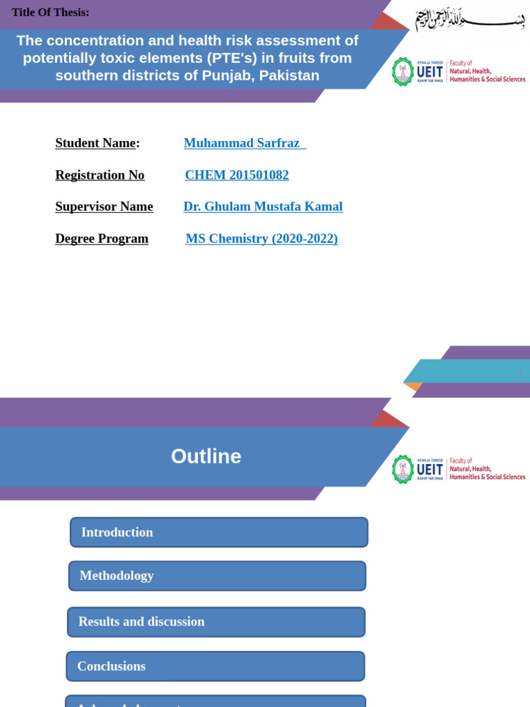 The Concentration and Health Risk Assessment of Potentially Toxic ...