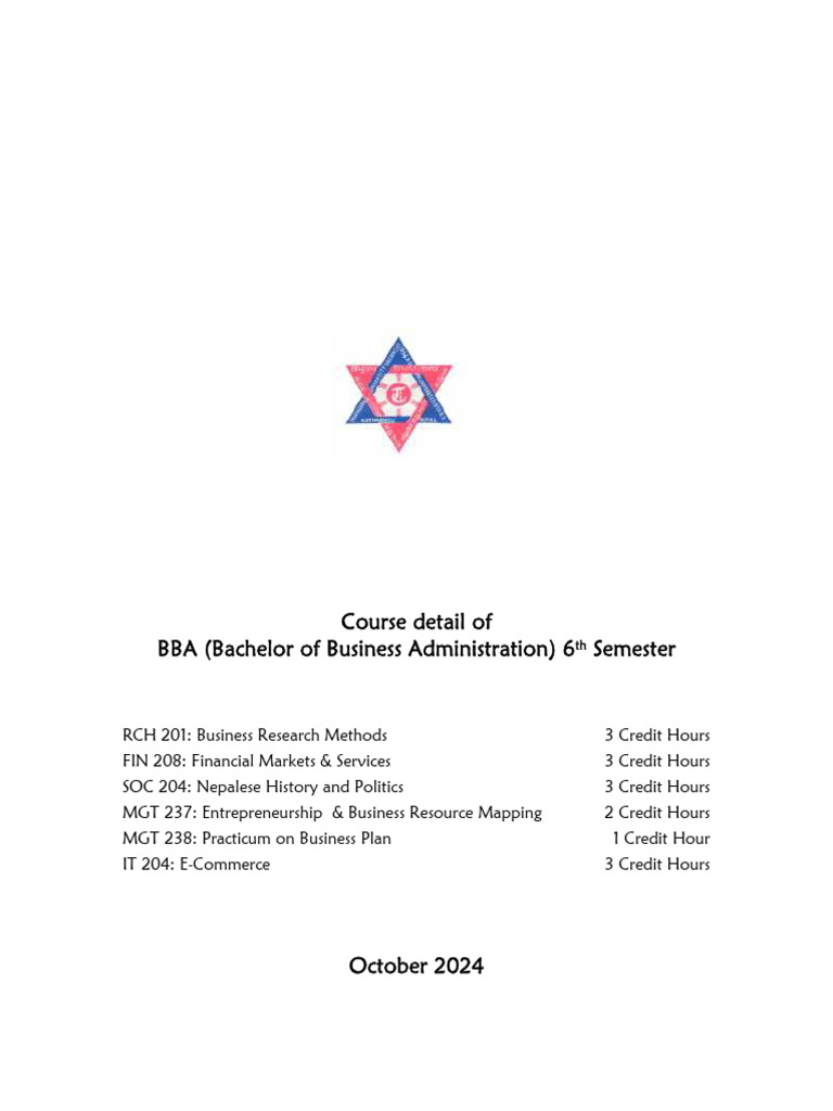 BBA 6th Sem Syllabus TU - New | PDF | Money Market | Banks