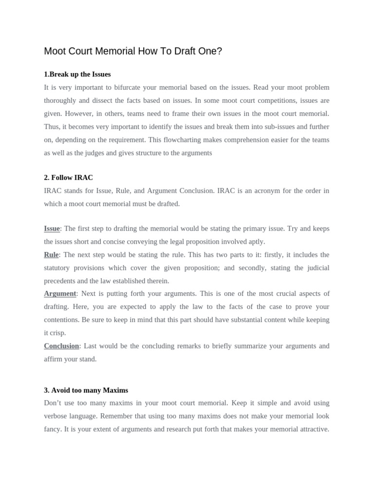 Moot Court Memorial How To Draft One | PDF | Linguistics