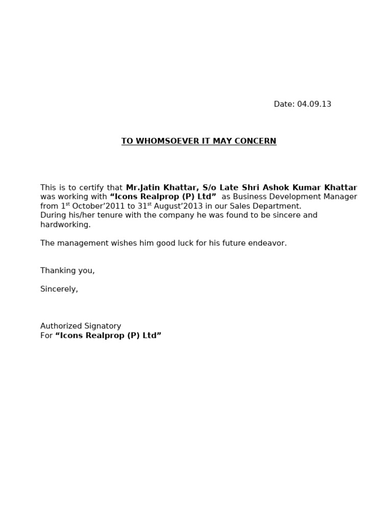 Experience Certificate | PDF