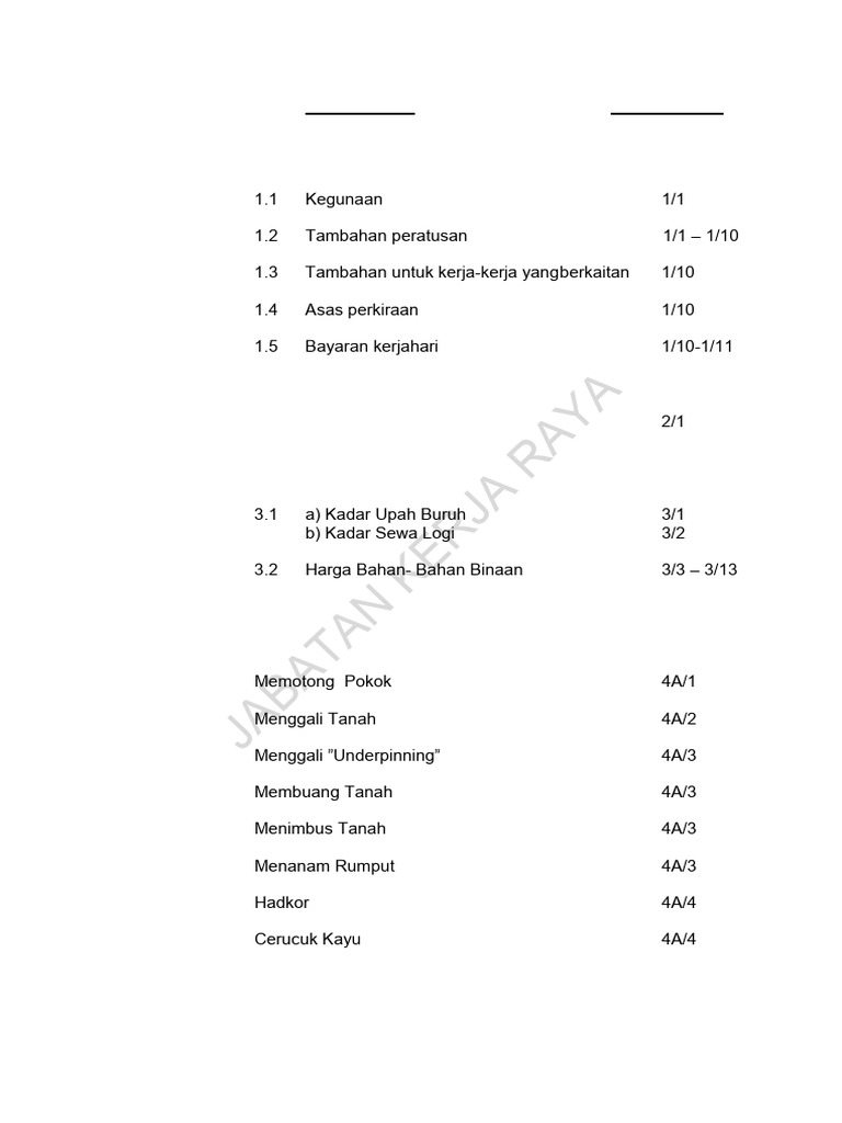 JKR - Jadual Kadar Harga (2012) | PDF