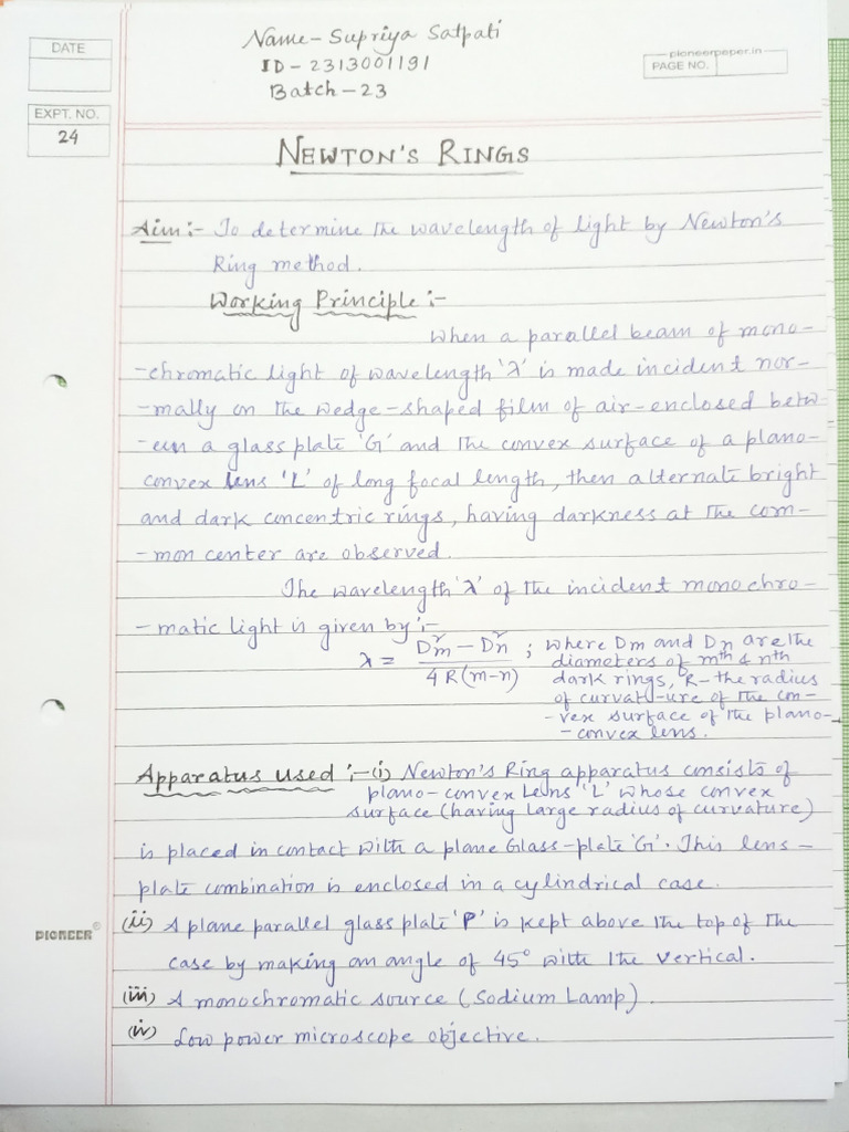 Newton's Rings | PDF