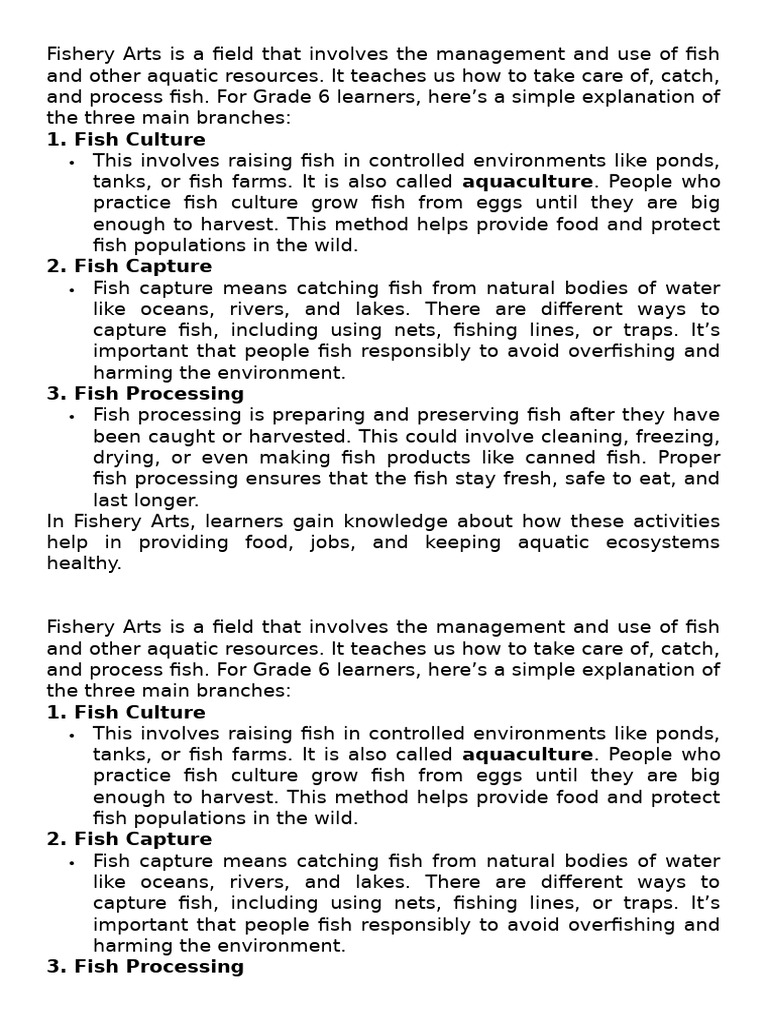 Fishery Arts and Its Branches-Fields | PDF | Fishery | Aquaculture