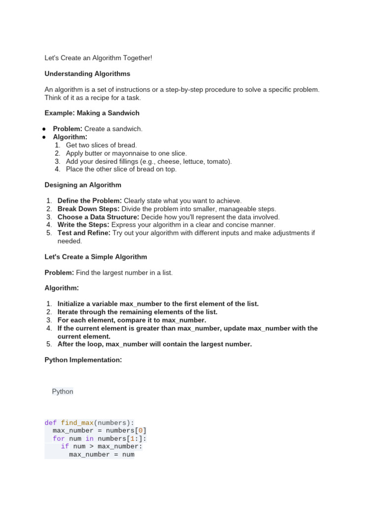 Teach Me How To Nake An Algorithm | PDF