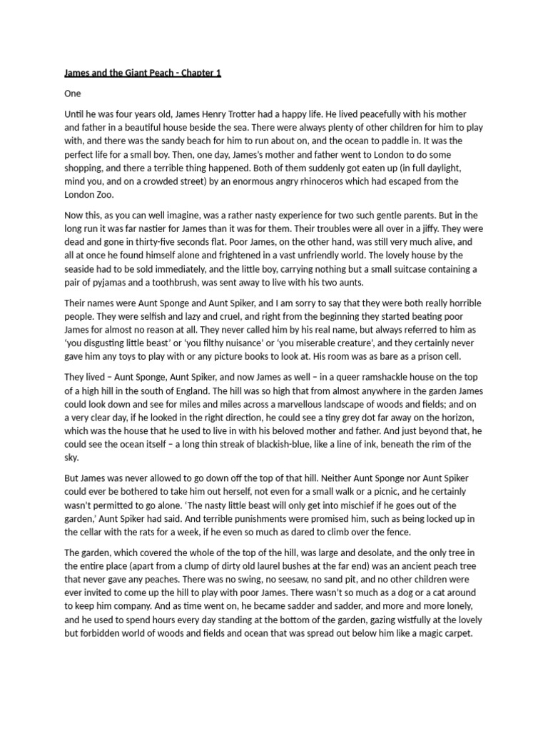 James and The Giant Peach | PDF