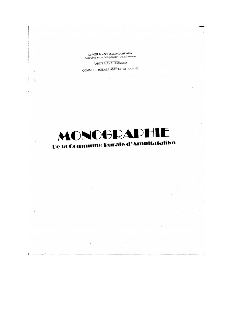 Monographie Ampitatafika | PDF