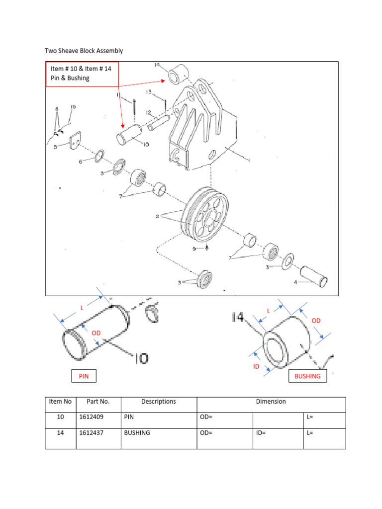 Two Sheave Block Assembly Pin and Bushing | PDF