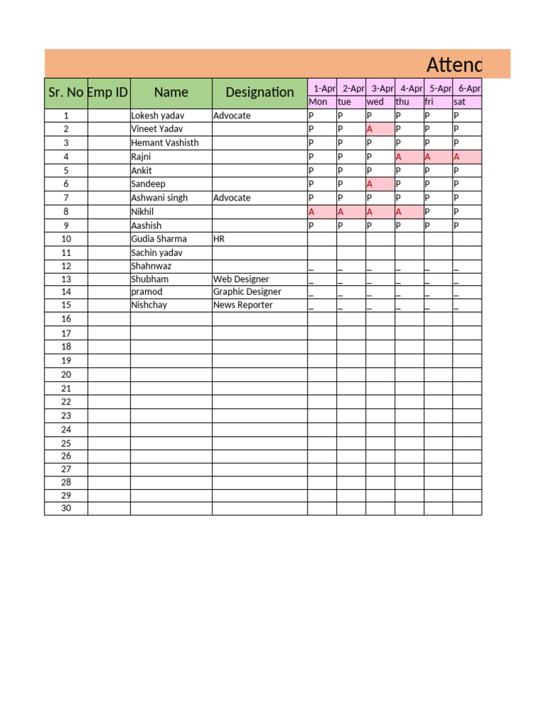 Attendance 2024 2025 | PDF
