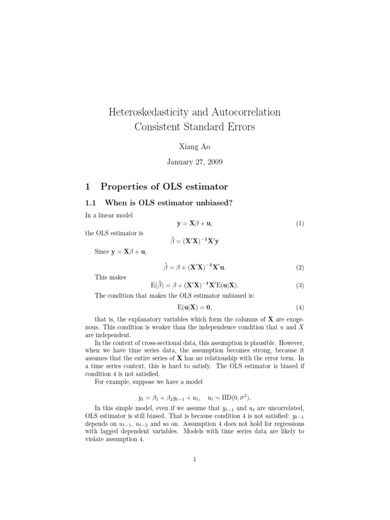 Heteroskedasticity & Autocorrelation | PDF | Ordinary Least Squares | Vector Autoregression
