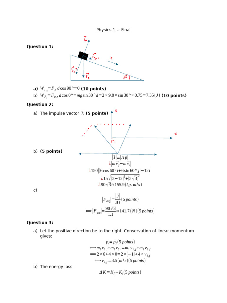 Final Solution Physics1 Sem3 2324 | PDF | Physics | Mathematical Physics