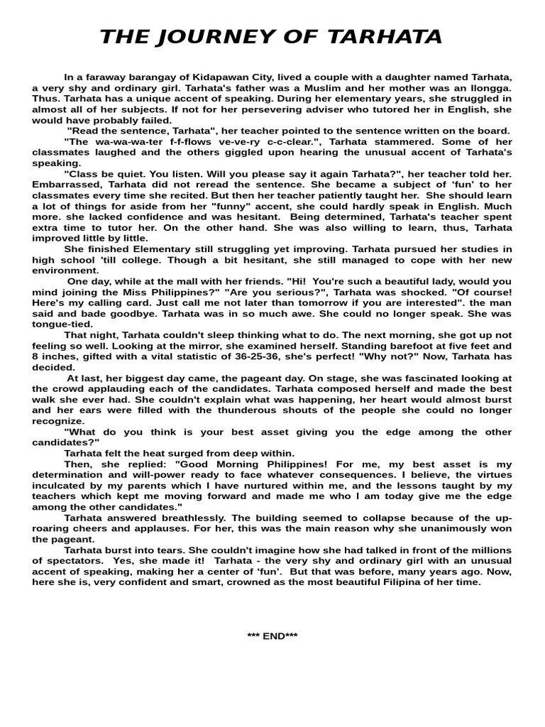 The Journey of Tarhata | PDF | Language Arts & Discipline