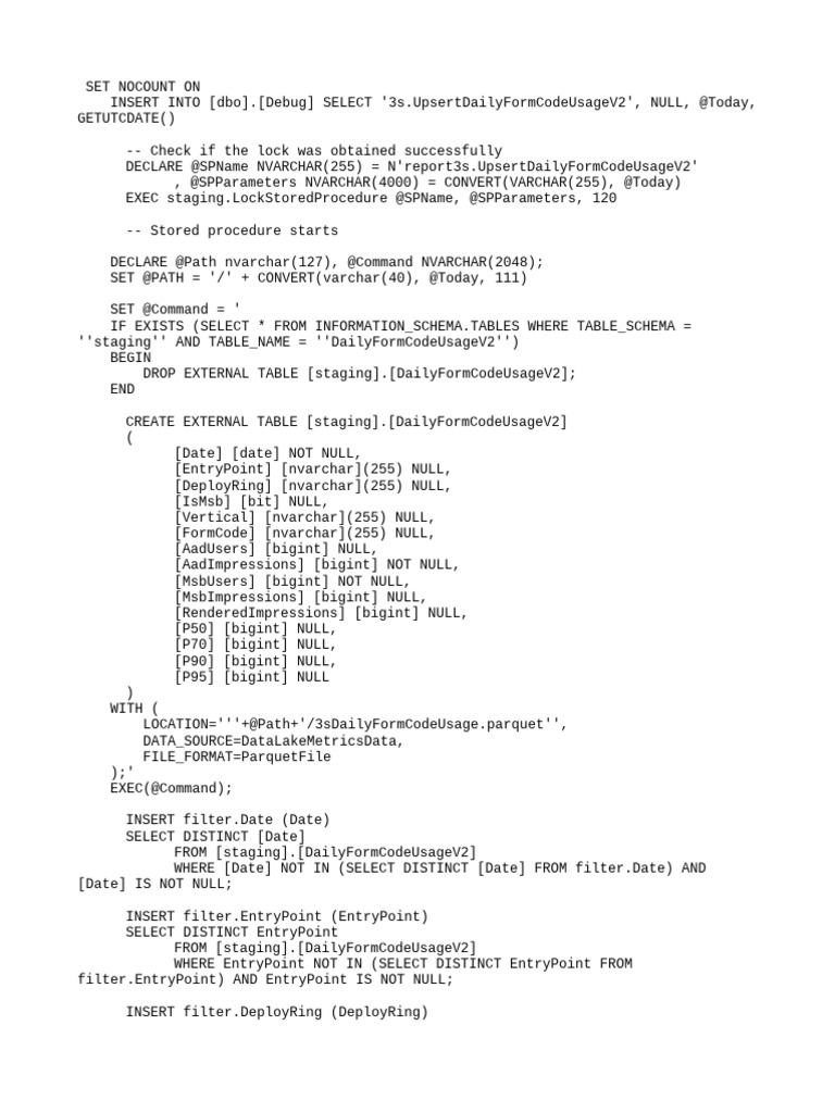 Set Nocount On | PDF | Data Management