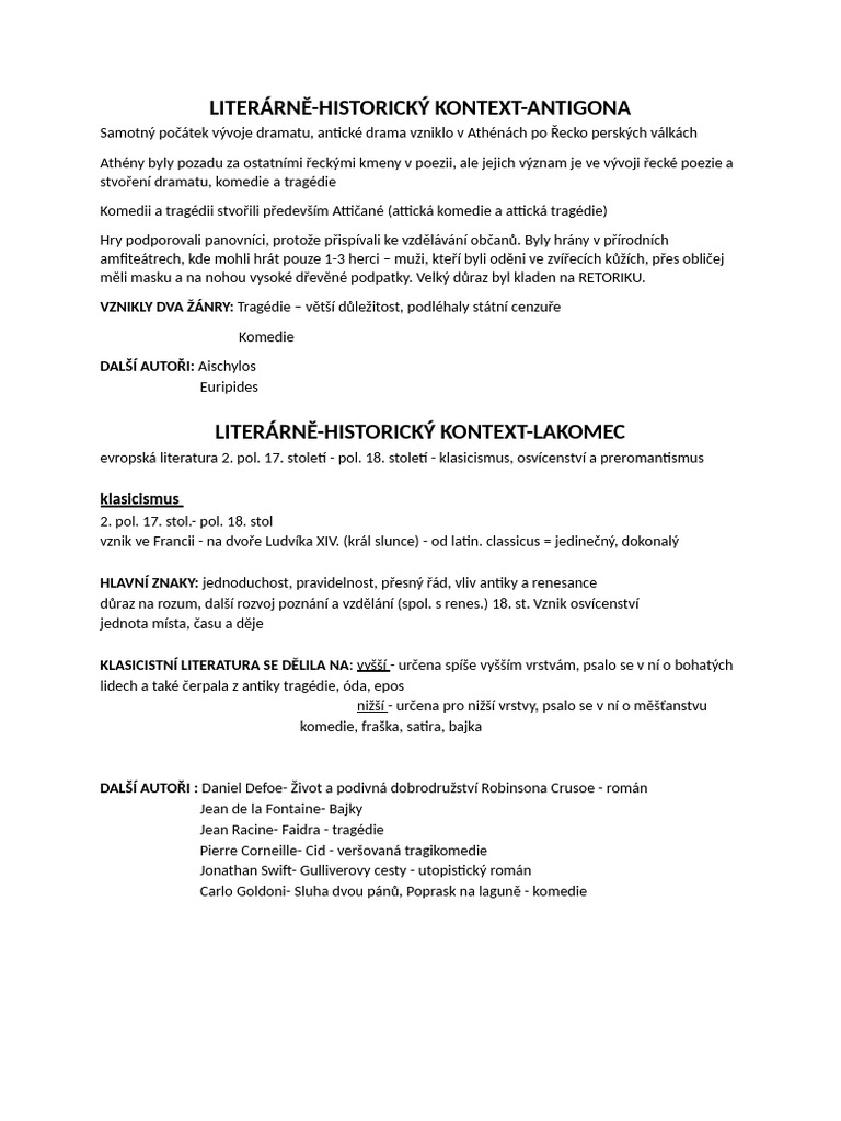 Literárně-Hostorický Kontext | PDF
