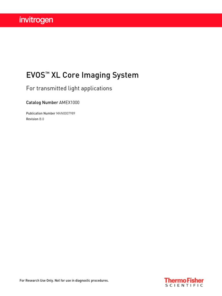 EVOS XL Core Imaging System Manual | PDF | Usb Flash Drive | Safety