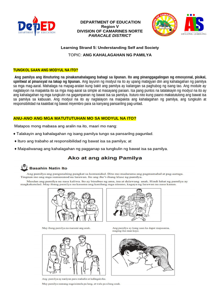 LS5 Kahalagahan NG Pamilya Elem. | PDF