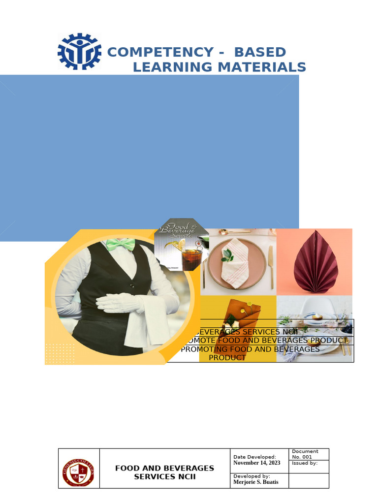 FBS CBLM | PDF | Waiting Staff | Inventory