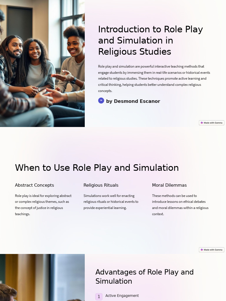 Introduction To Role Play and Simulation in Religious Studies | PDF ...