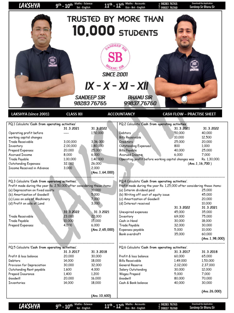 CFS Practice sheet | PDF | Expense | Debits And Credits
