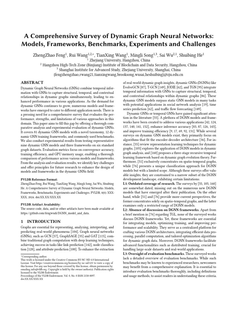 A Comprehensive Survey of Dynamic Graph Neural Networks: Models, Frameworks, Benchmarks ...