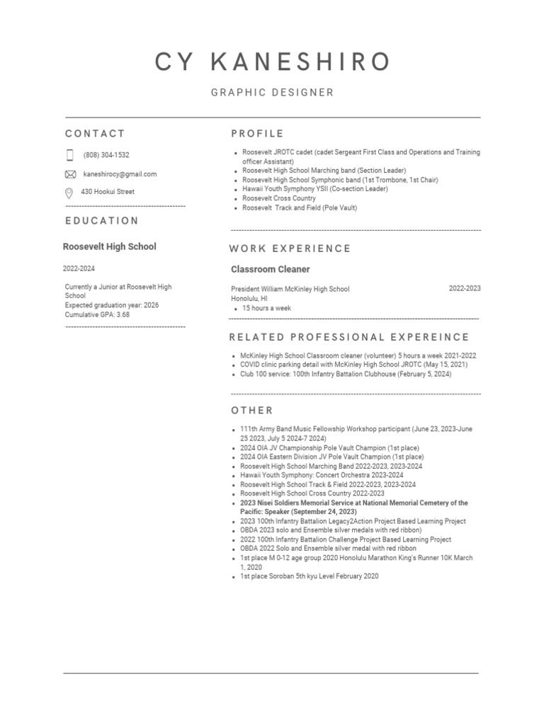 Cy Kaneshiro Resume | PDF
