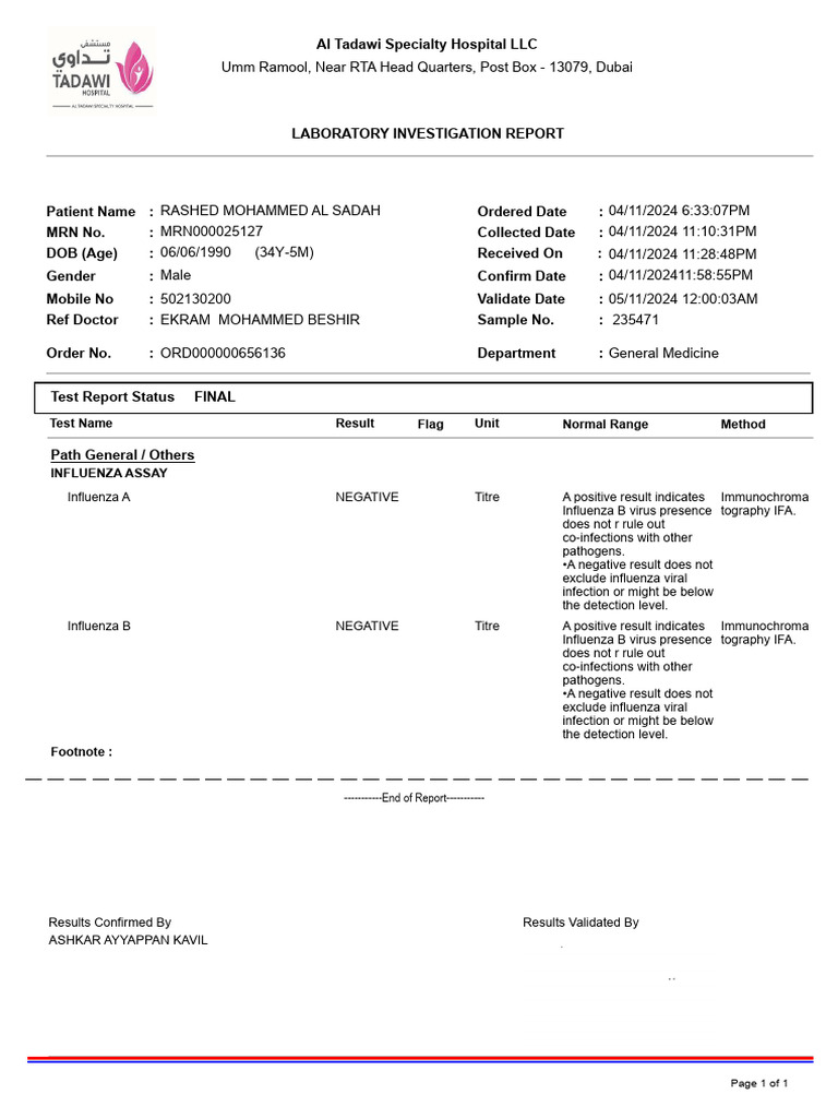 Rashed Mohammed Al Sadah | PDF | Influenza | Infection