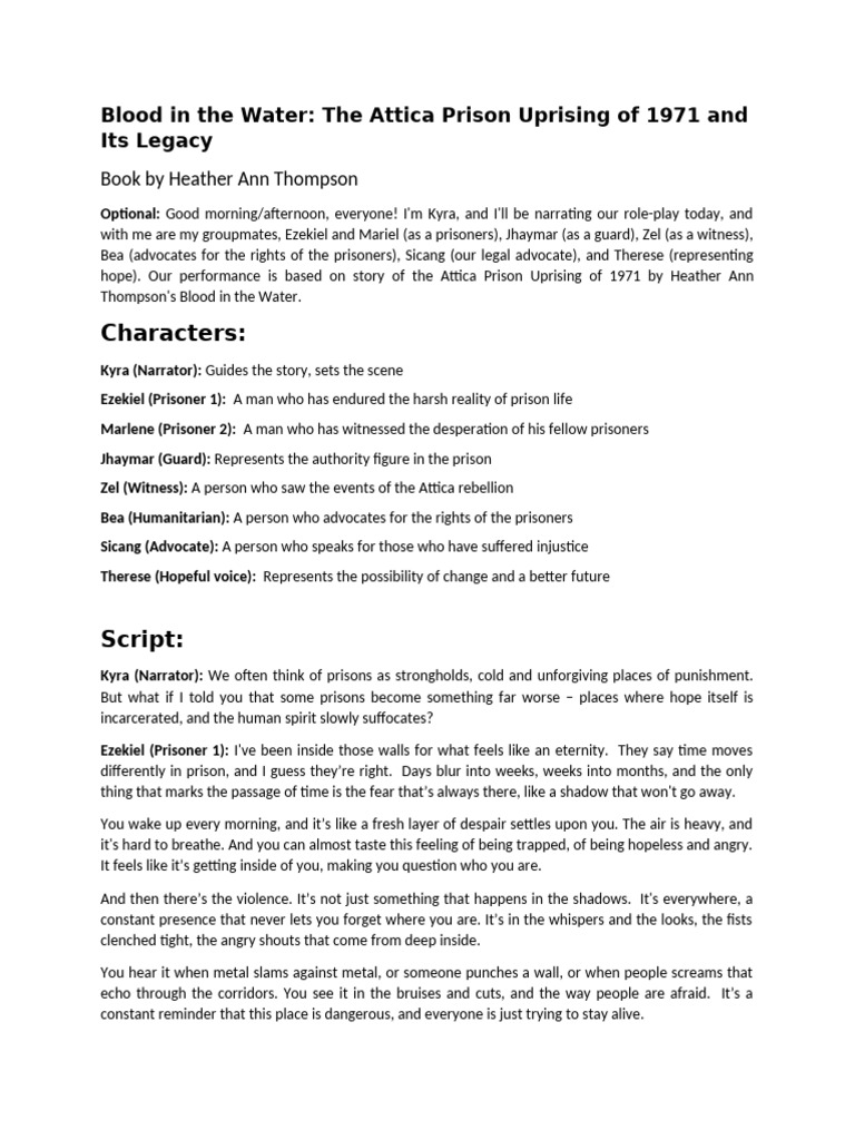 Blood in The Water Script 1 | PDF