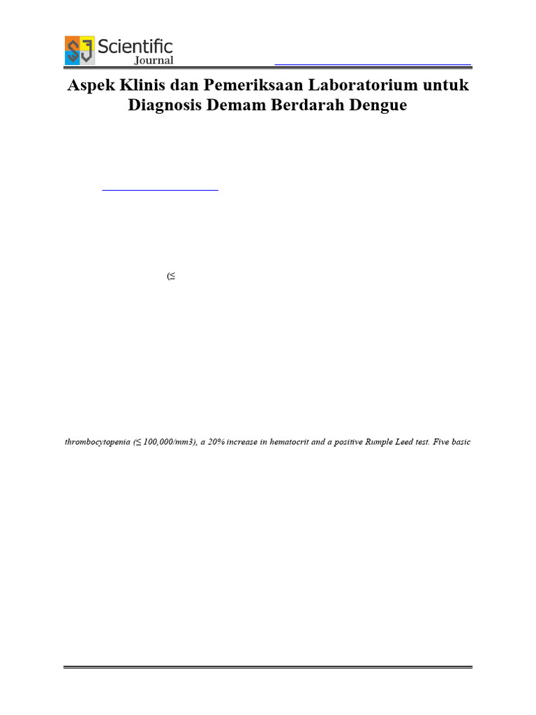 Diagnosis DBD: Uji Laboratorium | PDF | Pengembangan Diri | Sains ...