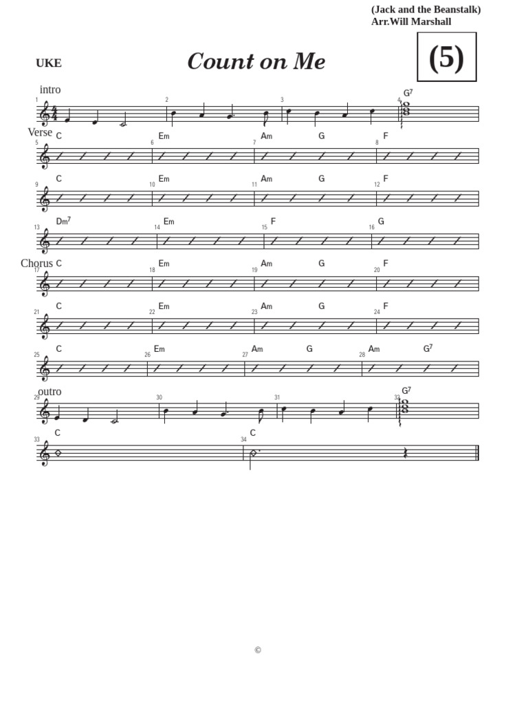 Count On Me Uke in C PDF - KEYBOARD: CONDUCTOR | PDF