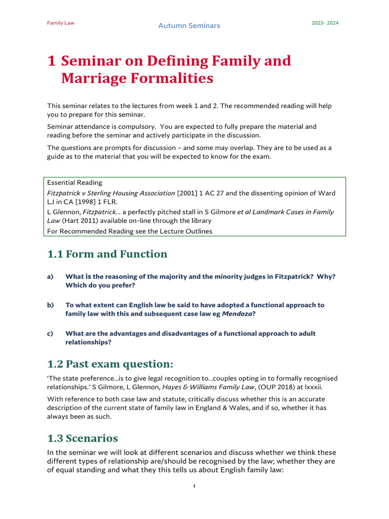 Family Law Seminars Guide | PDF | Divorce | Marriage