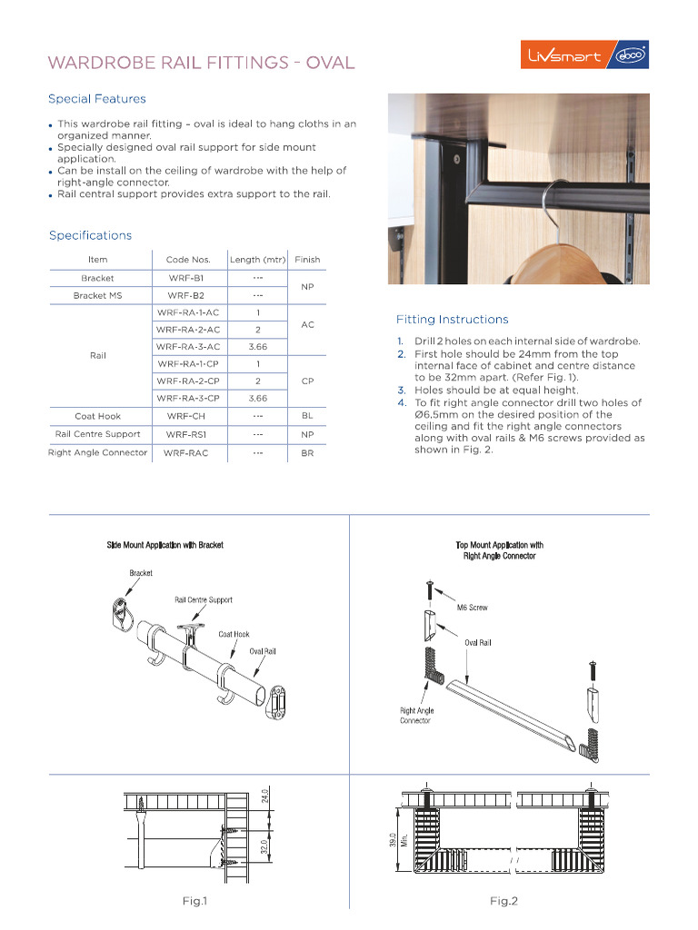 Wardrobe Rail Fittings | PDF