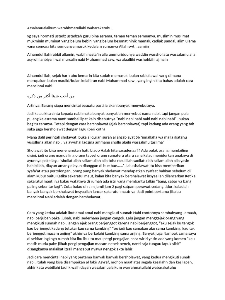 Qultum Besok Lancar Bismillah | PDF | Agama & Spiritualitas