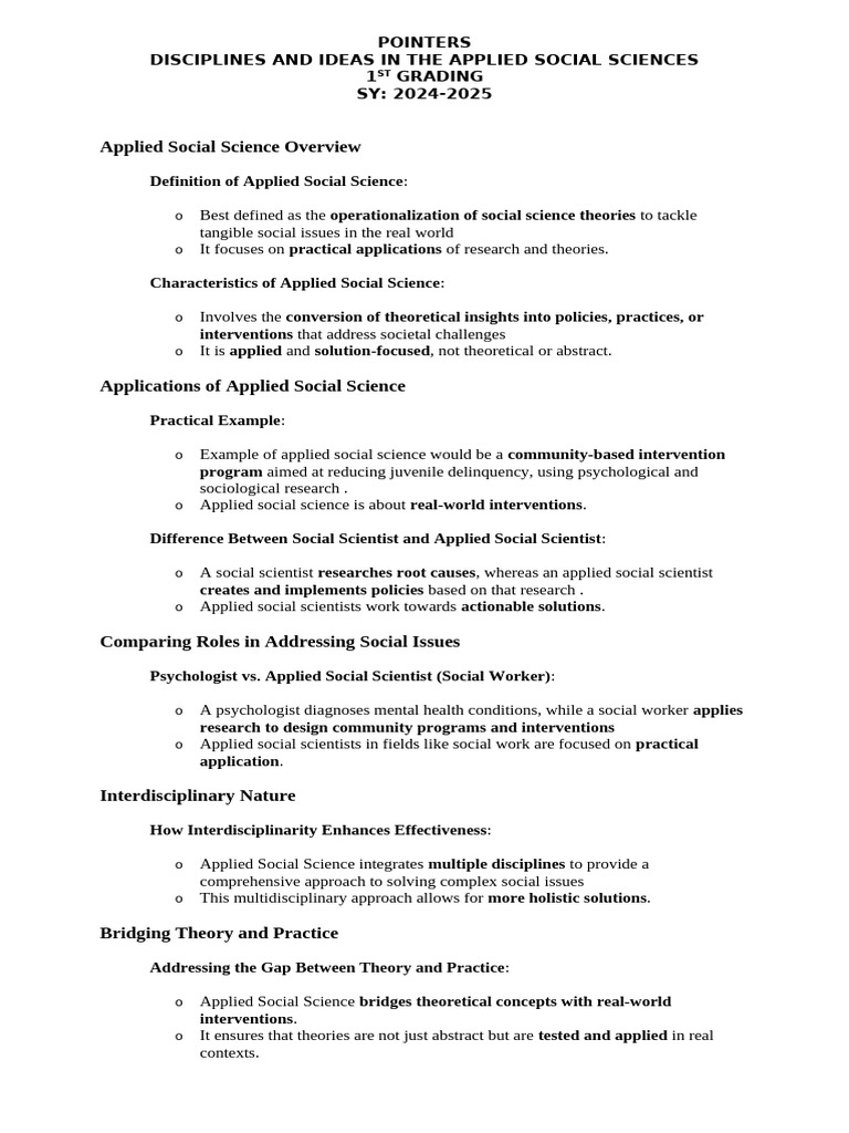 Pointers 1ST Grading Exam | PDF | Social Sciences | Psychotherapy