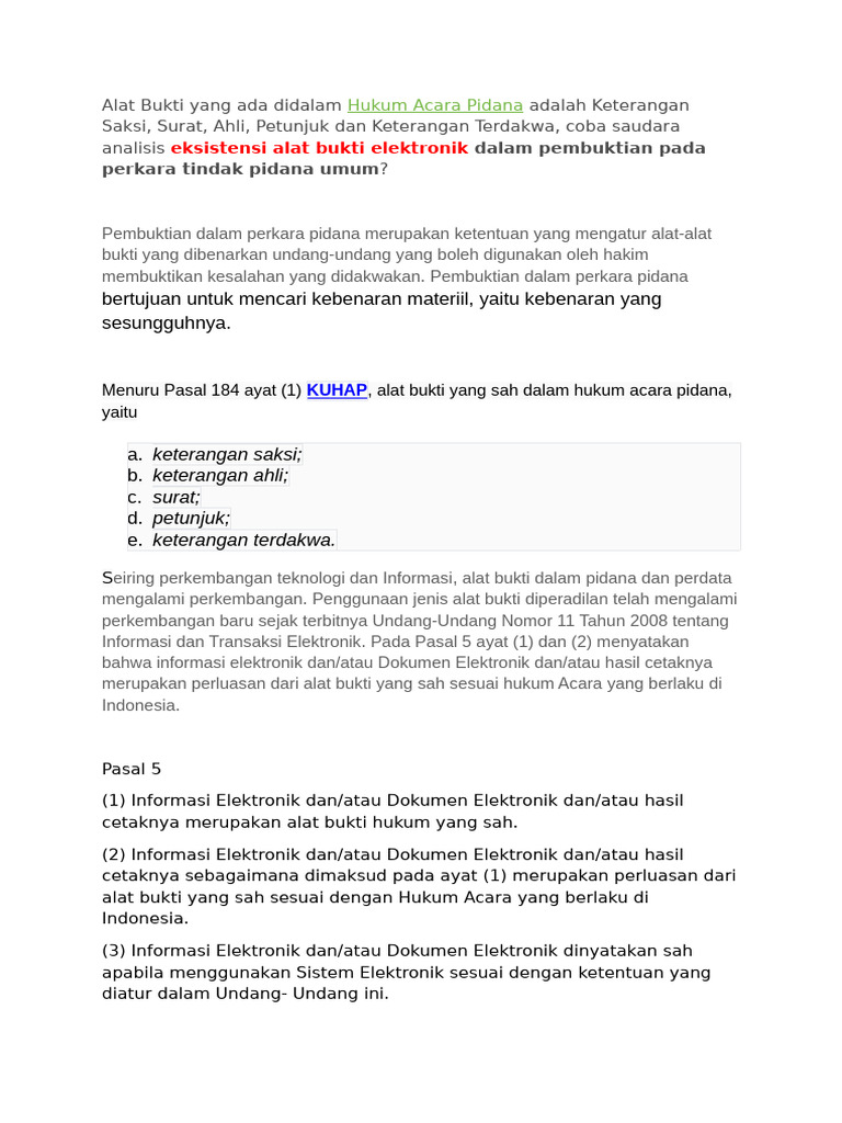 Diskusi 1 Hukum Acara Pidana | PDF