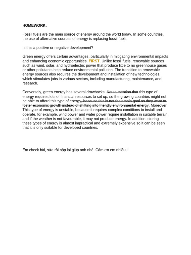 Pa's Homework - Green Energy | PDF | Technology & Engineering