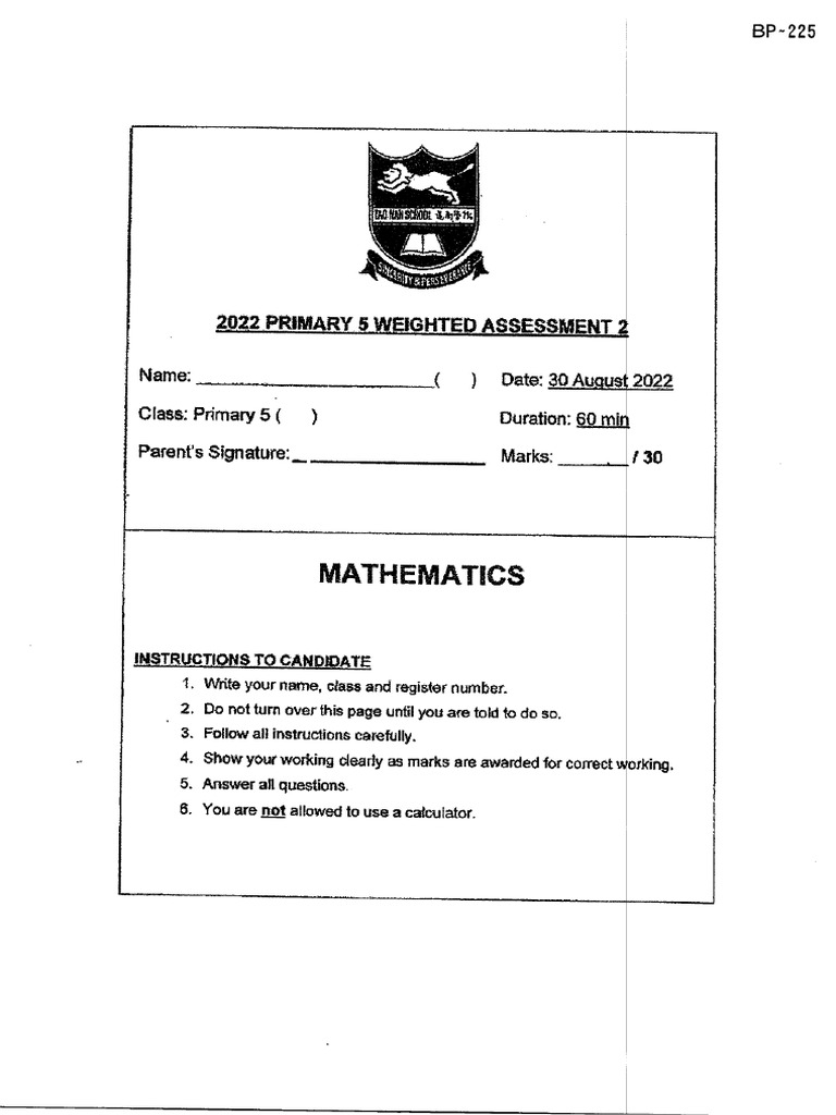 SG Test Papers Free | PDF