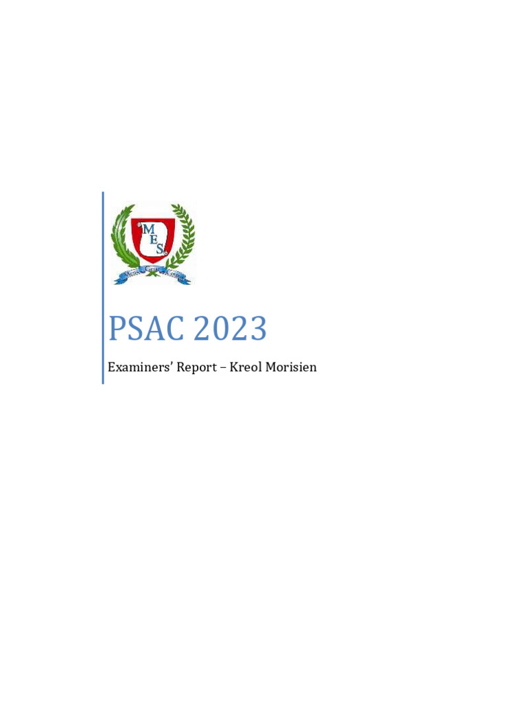 PSAC Examiners Report 2023 KM | PDF