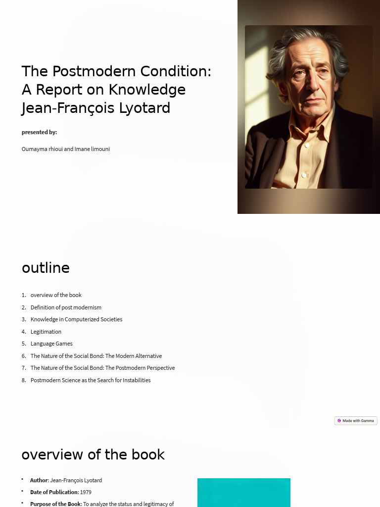 The Postmodern Condition A Report On Knowledge Jean Francois Lyotard | PDF | Postmodernism ...